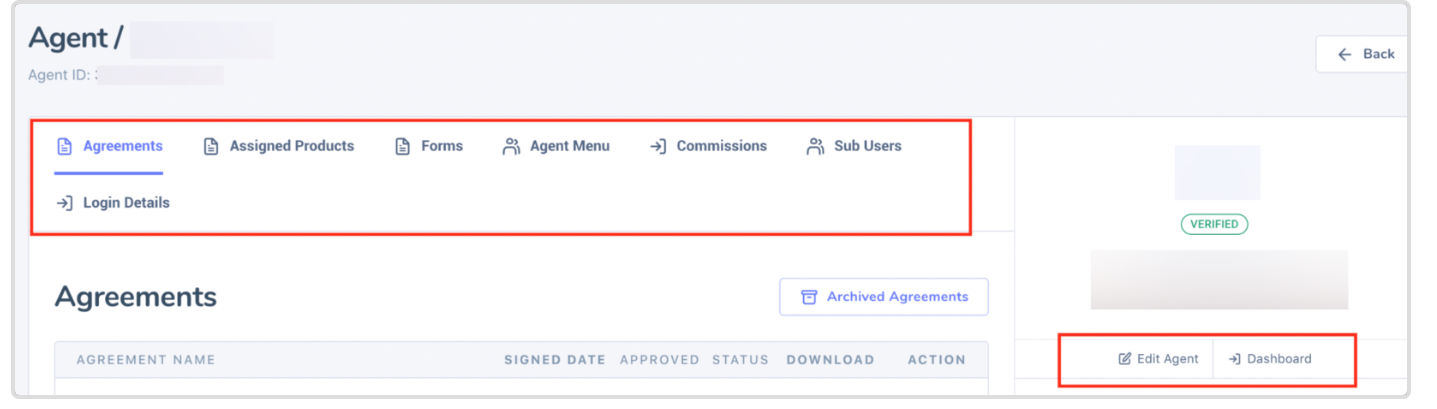Agent Dashboard: Action Menu & Administrative Control – OnBoardSoft LLC